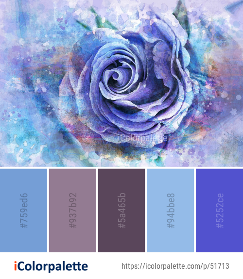 Color Palette Ideas from Flower Blue Rose Family Image | iColorpalette