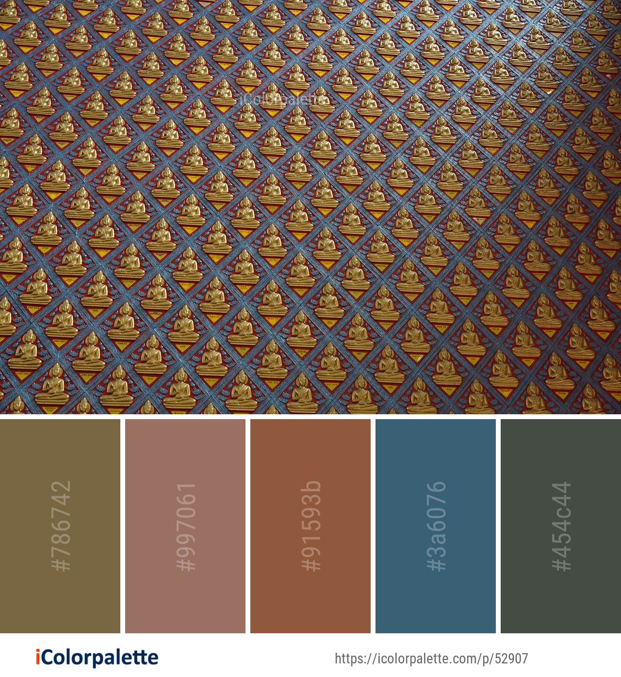 Color Palette Ideas from Pattern Textile Symmetry Image | iColorpalette