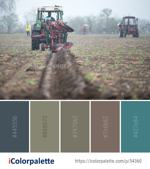 Color Palette Ideas from Agriculture Agricultural Machinery Field Image ...