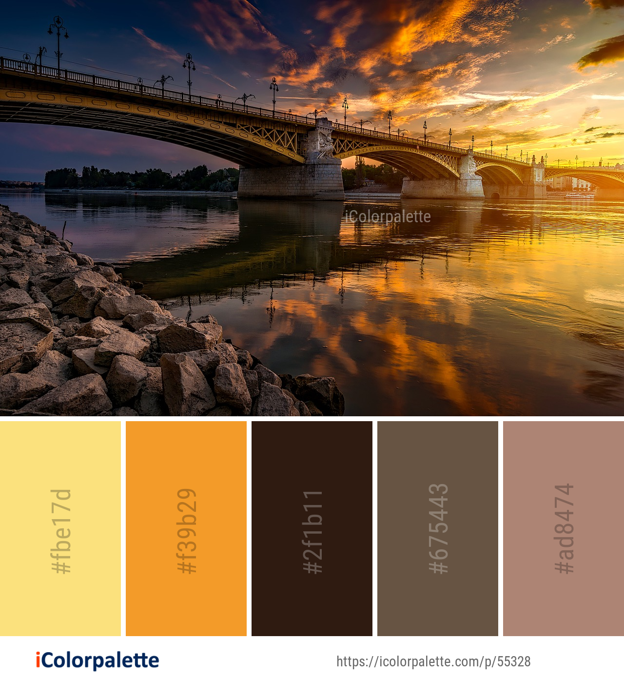 Color Palette Ideas from Reflection Bridge Sky Image | iColorpalette