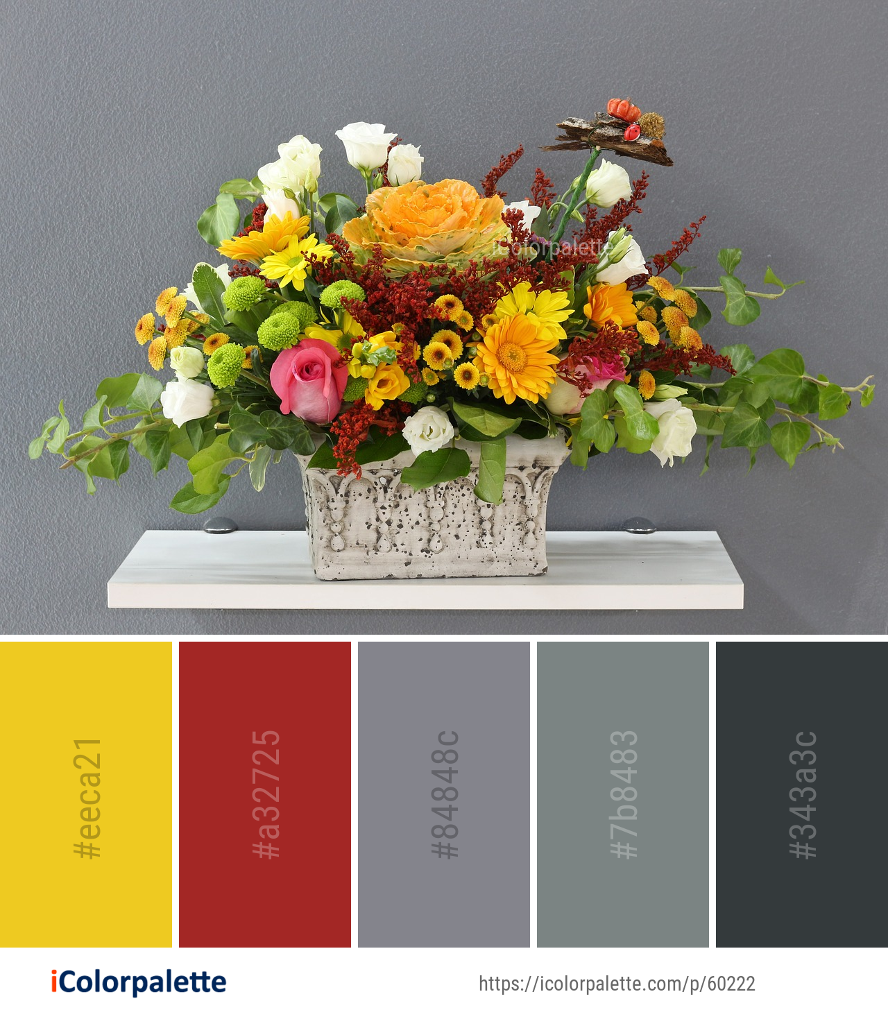 Color Palette Ideas from Flower Arranging Floristry Image | iColorpalette