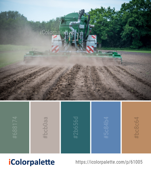 Color Palette Ideas from Field Soil Agriculture Image | iColorPalette
