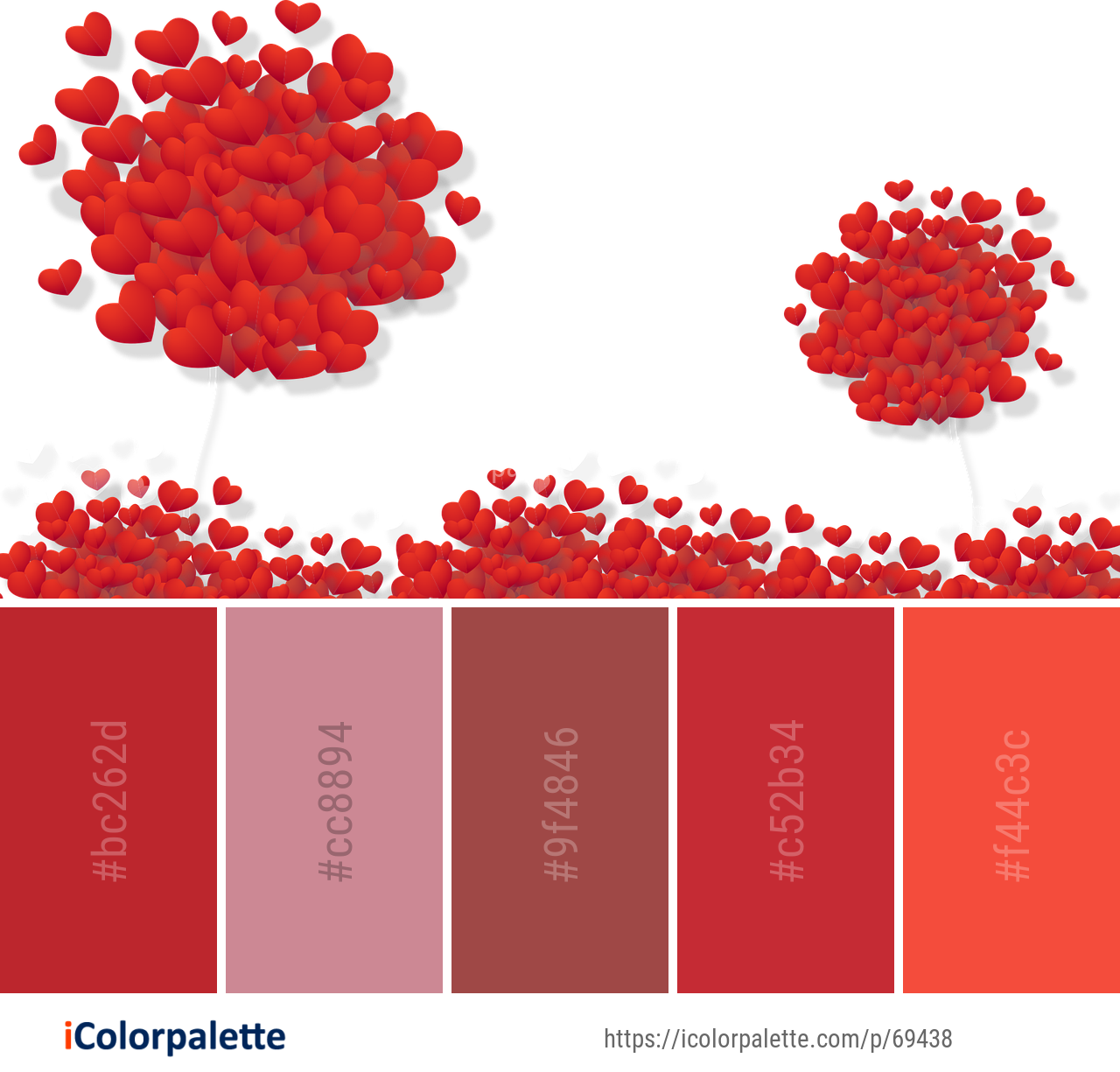Color Palette Ideas from Red Petal Heart Image | iColorpalette