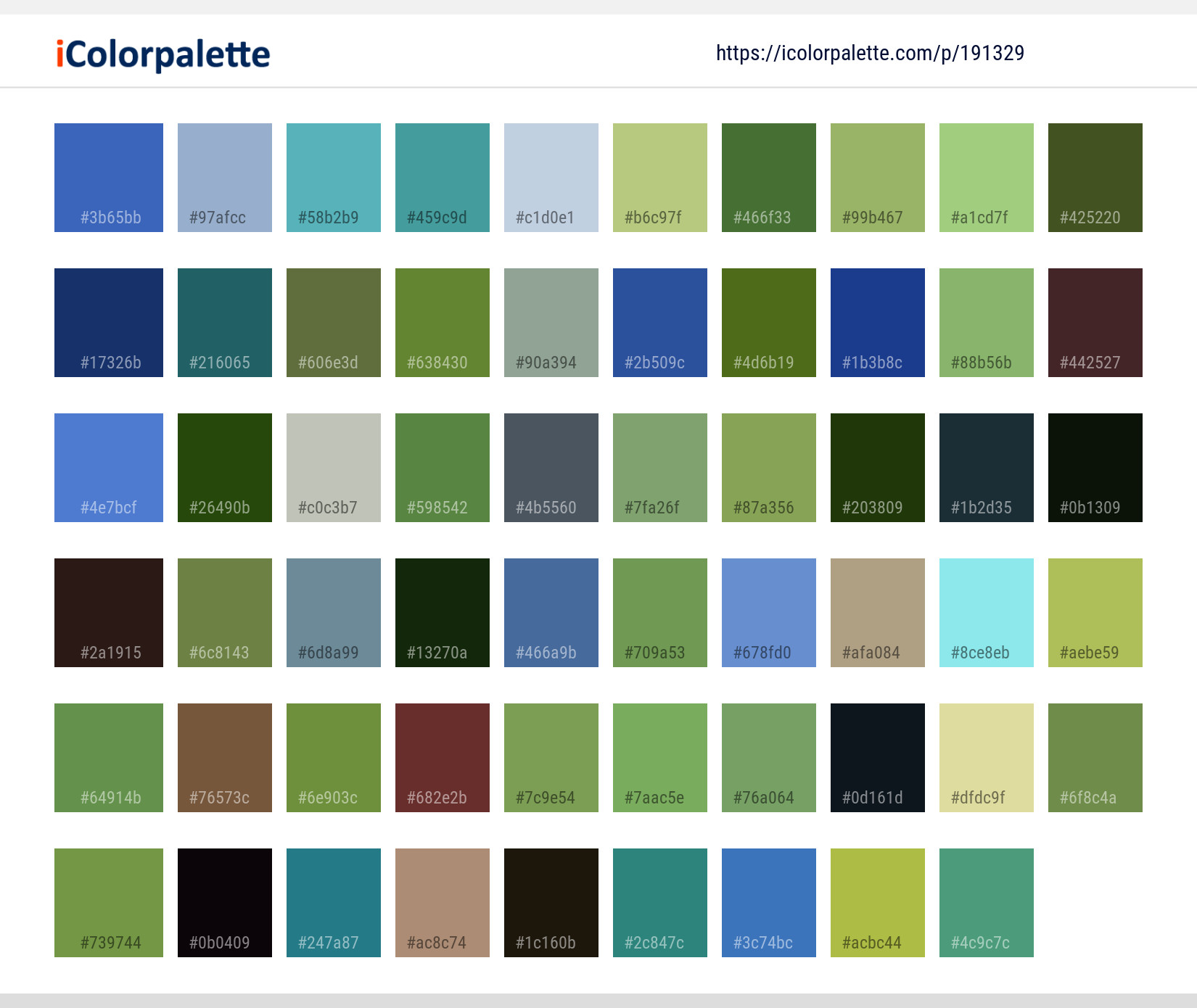 Color Palette Ideas from Blue Green Table Image | iColorpalette