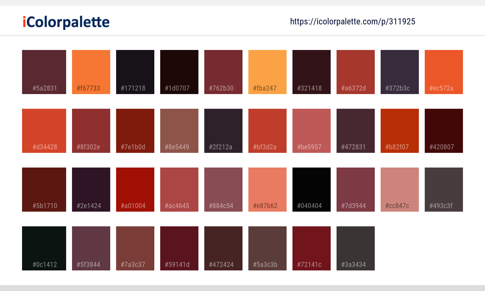 Color Palette Ideas from Sky Red At Morning Afterglow Image | iColorPalette