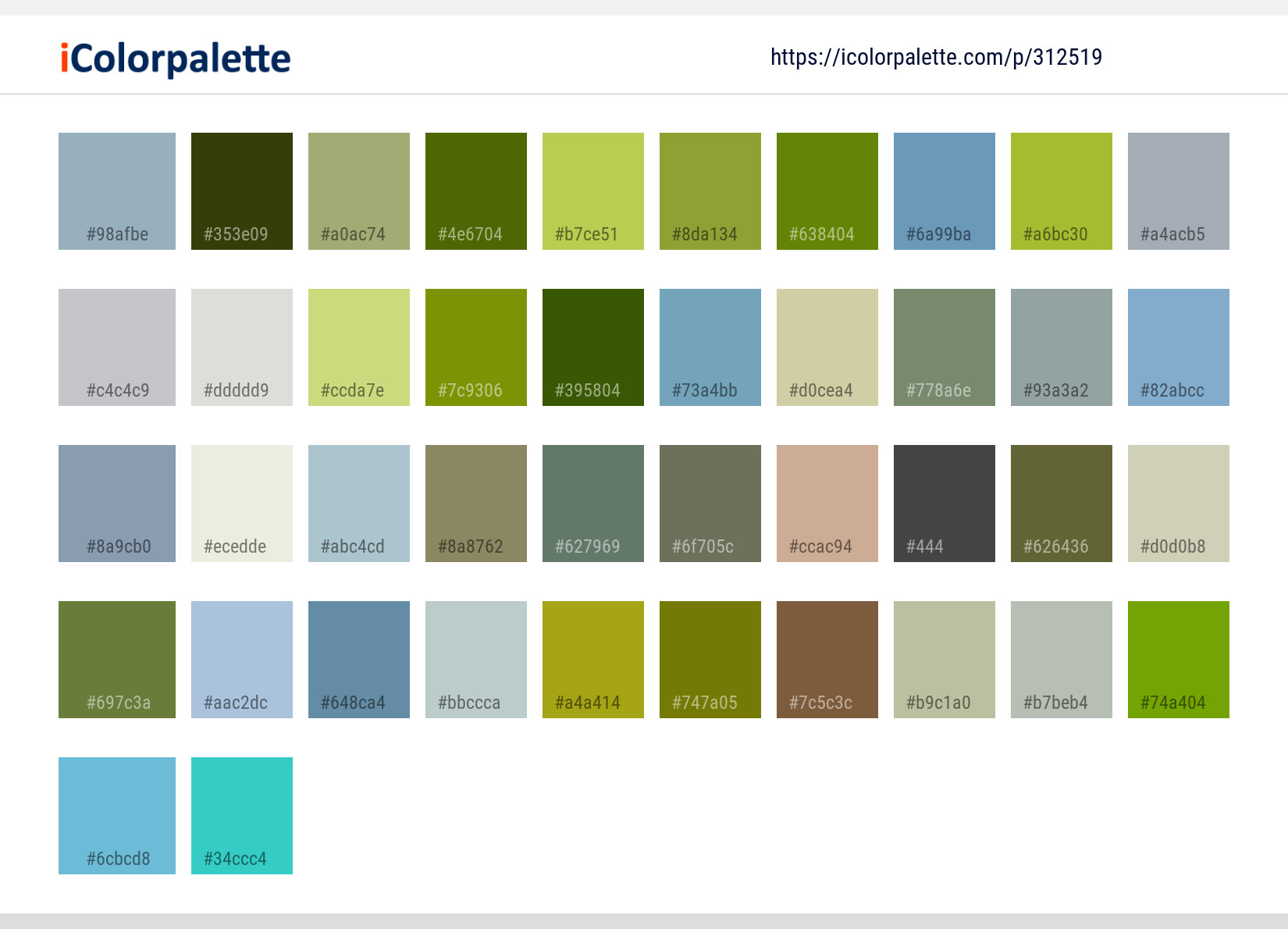 Color Palette Ideas from Grassland Sky Pasture Image | iColorpalette