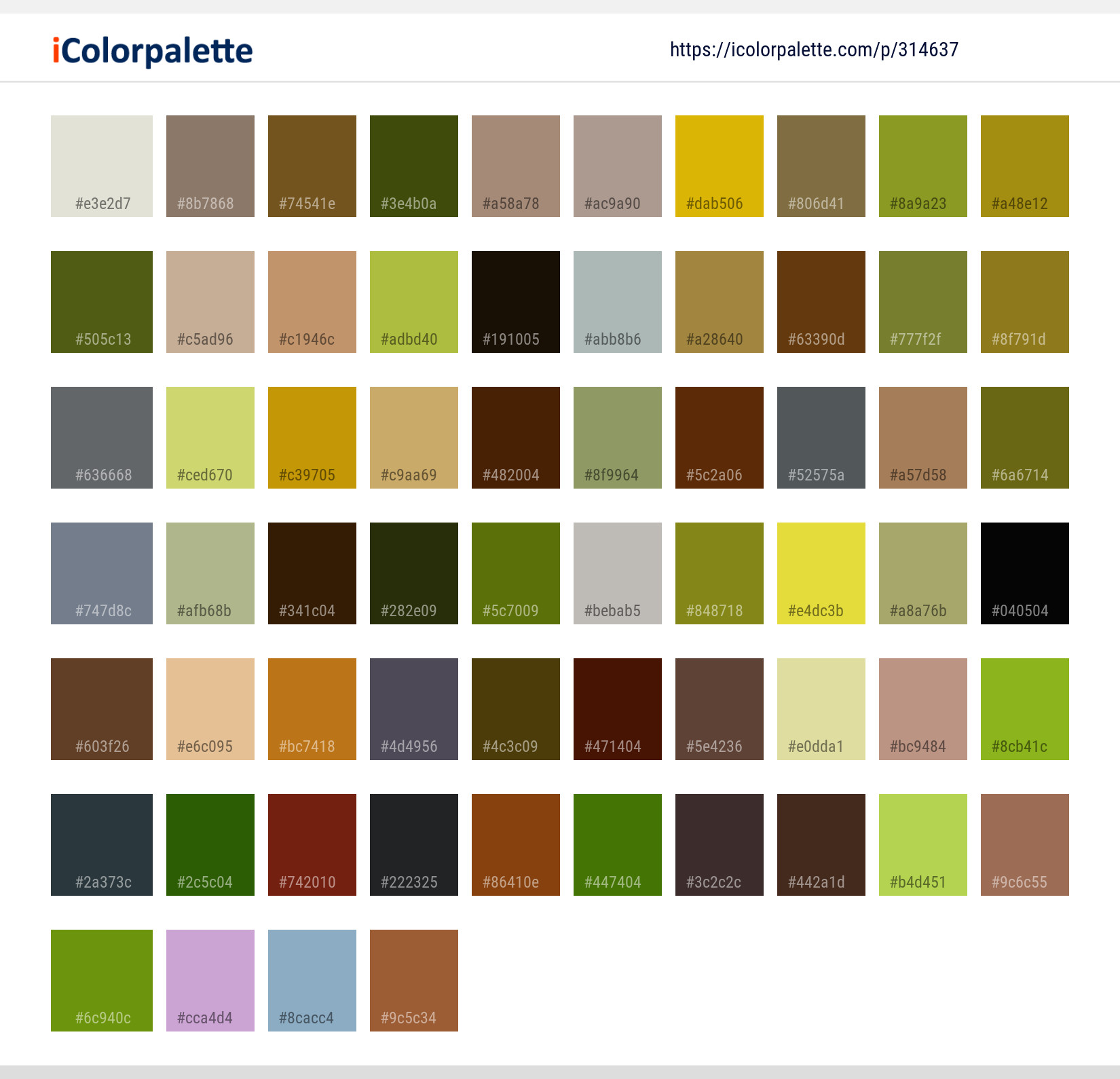 Color Palette Ideas from Yellow Grass Plant Image | iColorpalette