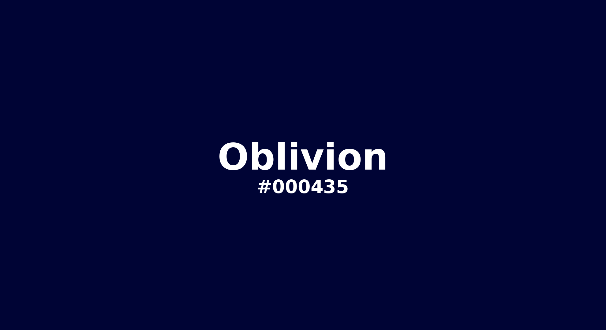 Oblivion Color | 000435 | Color conversion CMYK | Hsl | Rgb | Pantone ...