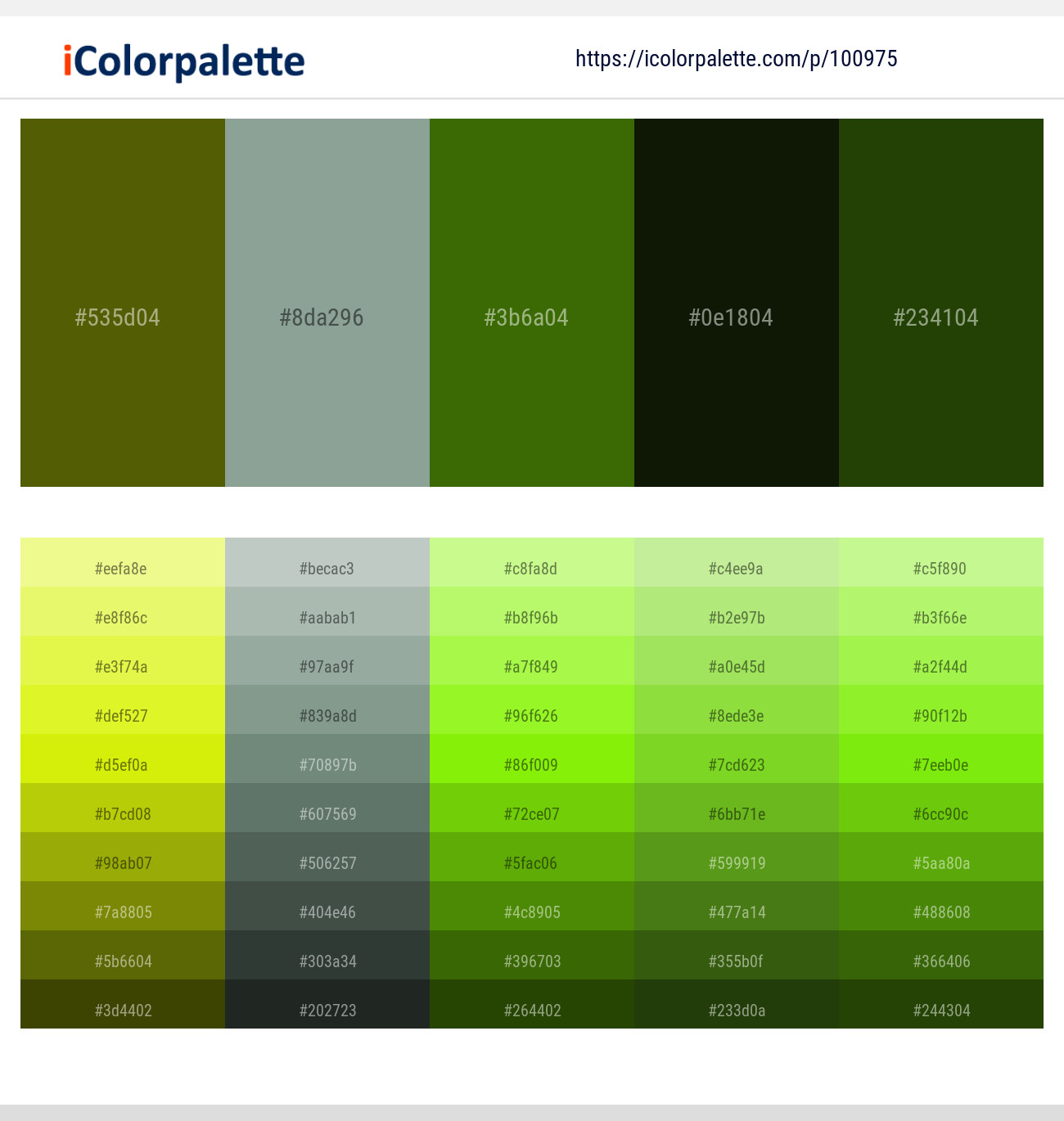 1+ Verdun Green And Mantle Color Palettes & Gradient Ideas | iColorPalette