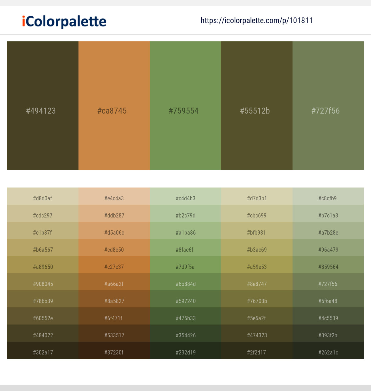 4 Latest Color Schemes with Raw Sienna And Woodland Color tone ...