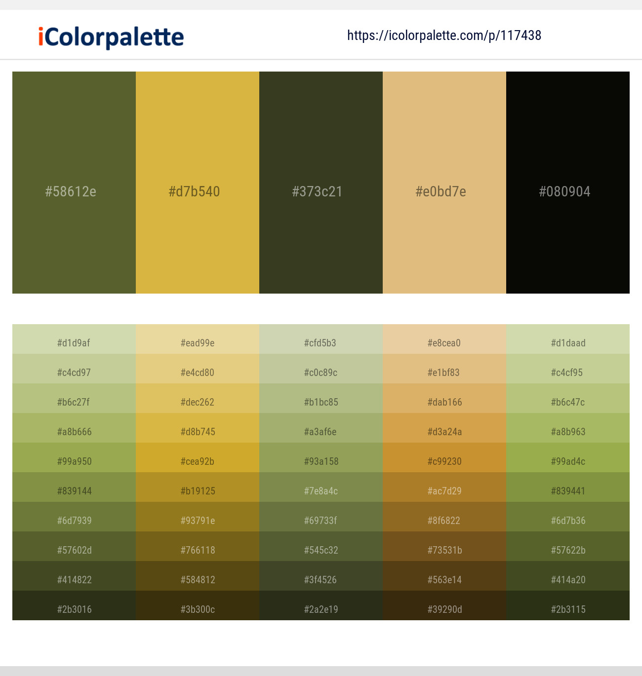 3 Latest Color Schemes with Old Gold And Gordons Green Color tone ...