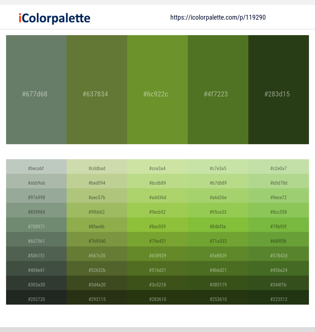 3 Latest Color Schemes with Glade Green And Pesto Color tone ...