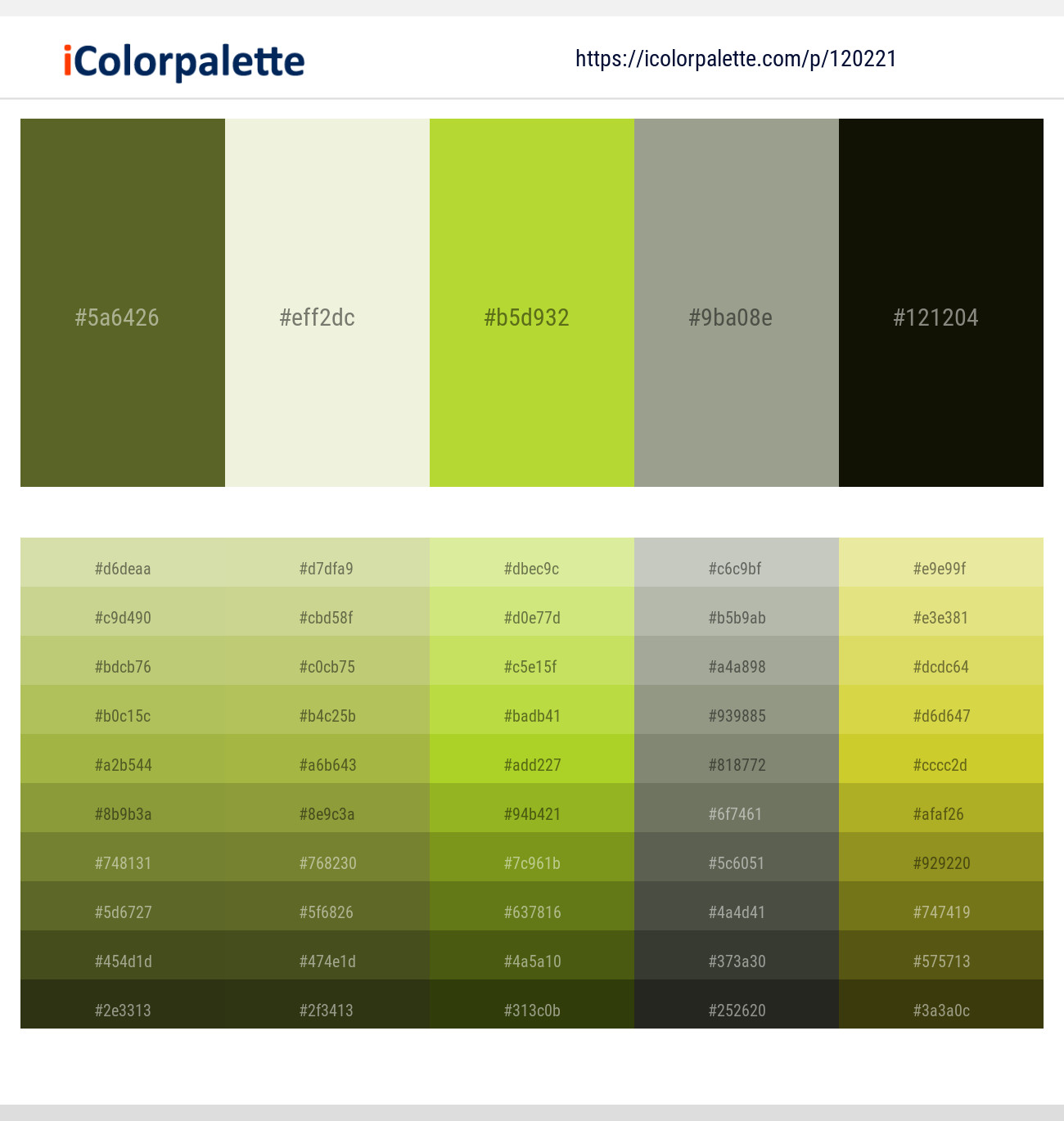 1 Latest Color Schemes with Conifer And Lemon Grass Color tone ...