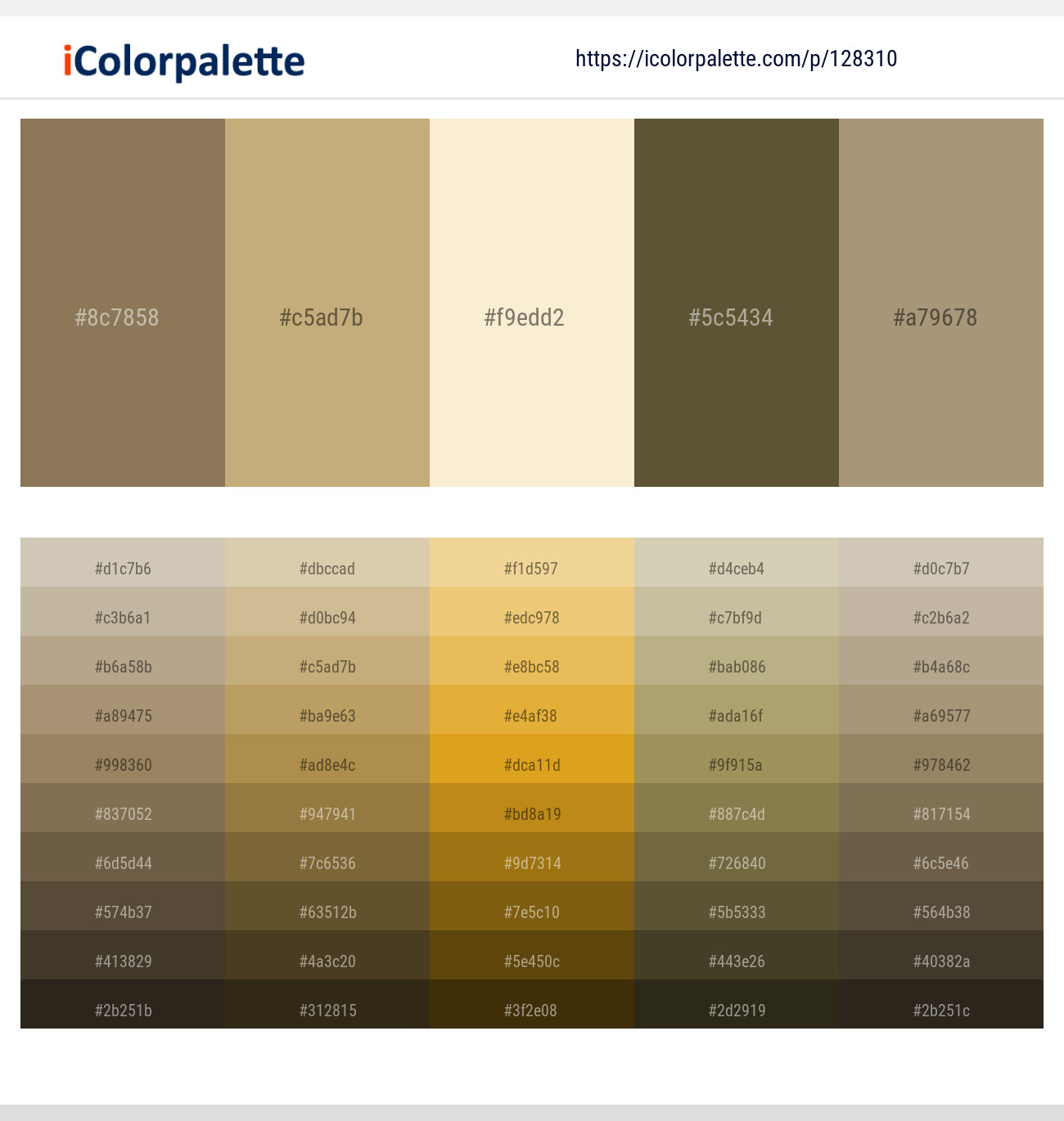 3+ Citrine White And Donkey Brown Color Palettes & Gradient Ideas ...