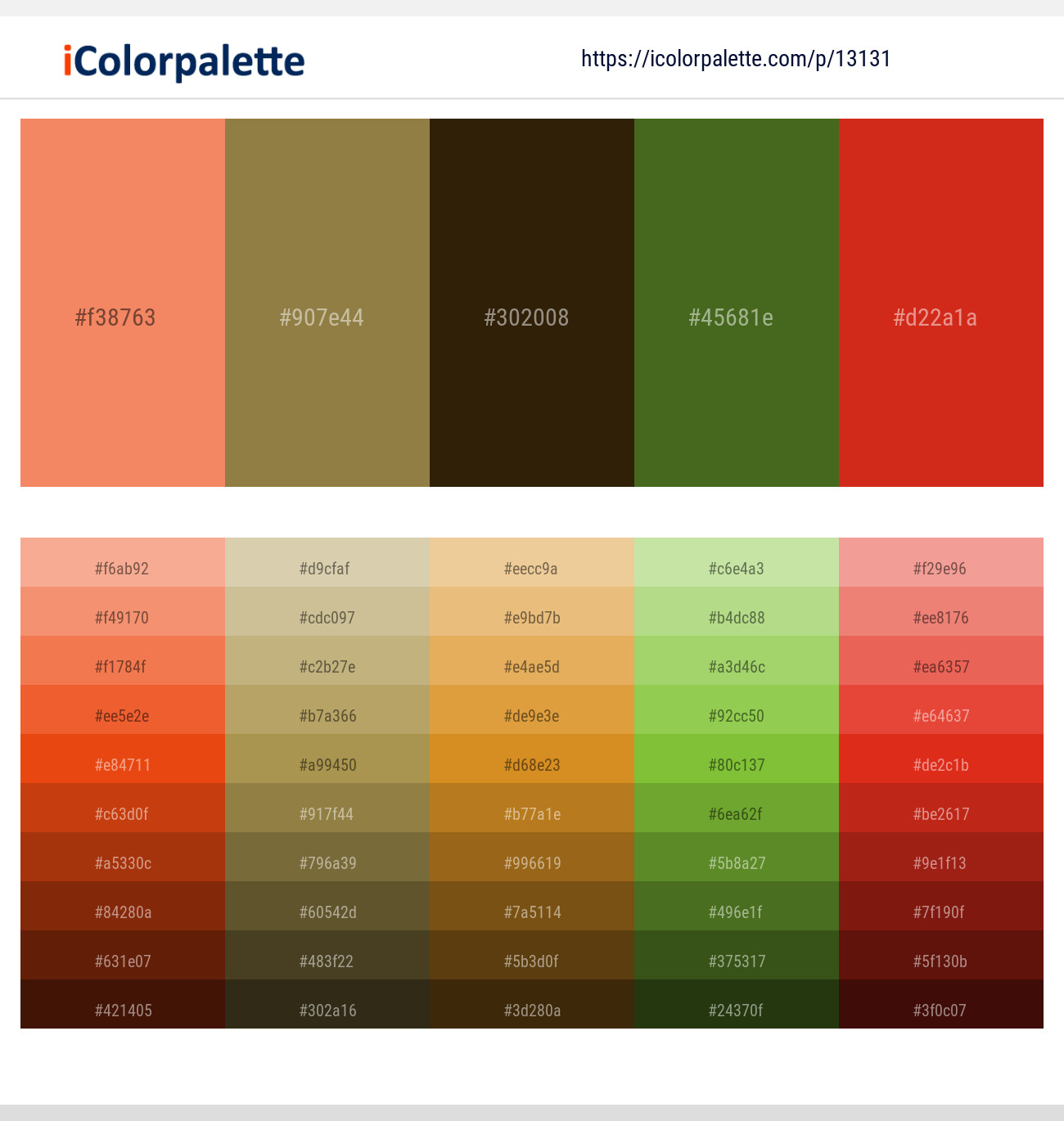Sandy brown – Sycamore – Clinker – Fern Frond – Thunderbird Color ...