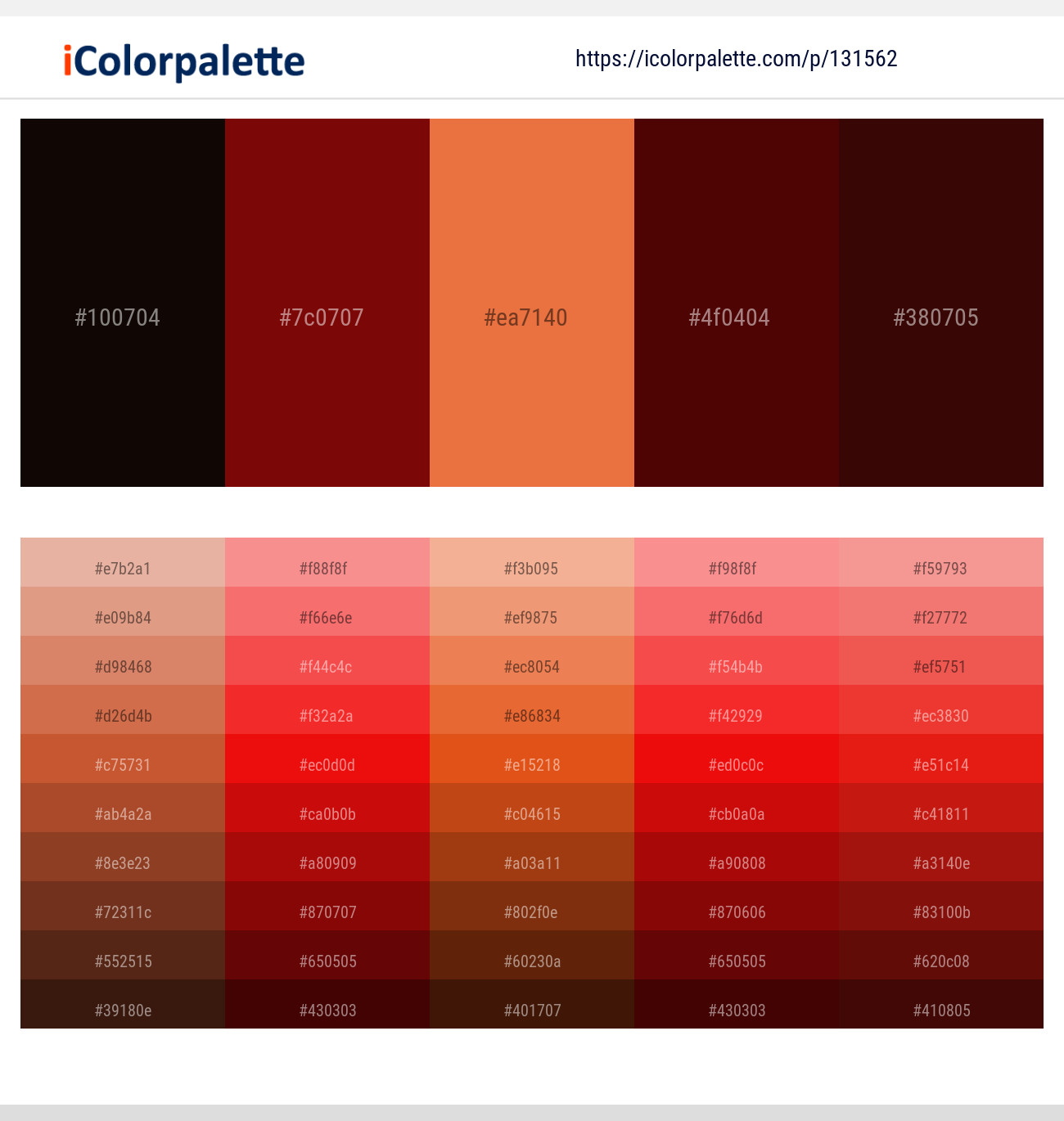 Asphalt – Dark Burgundy – Burnt Sienna – Rustic Red – Rebel Color ...