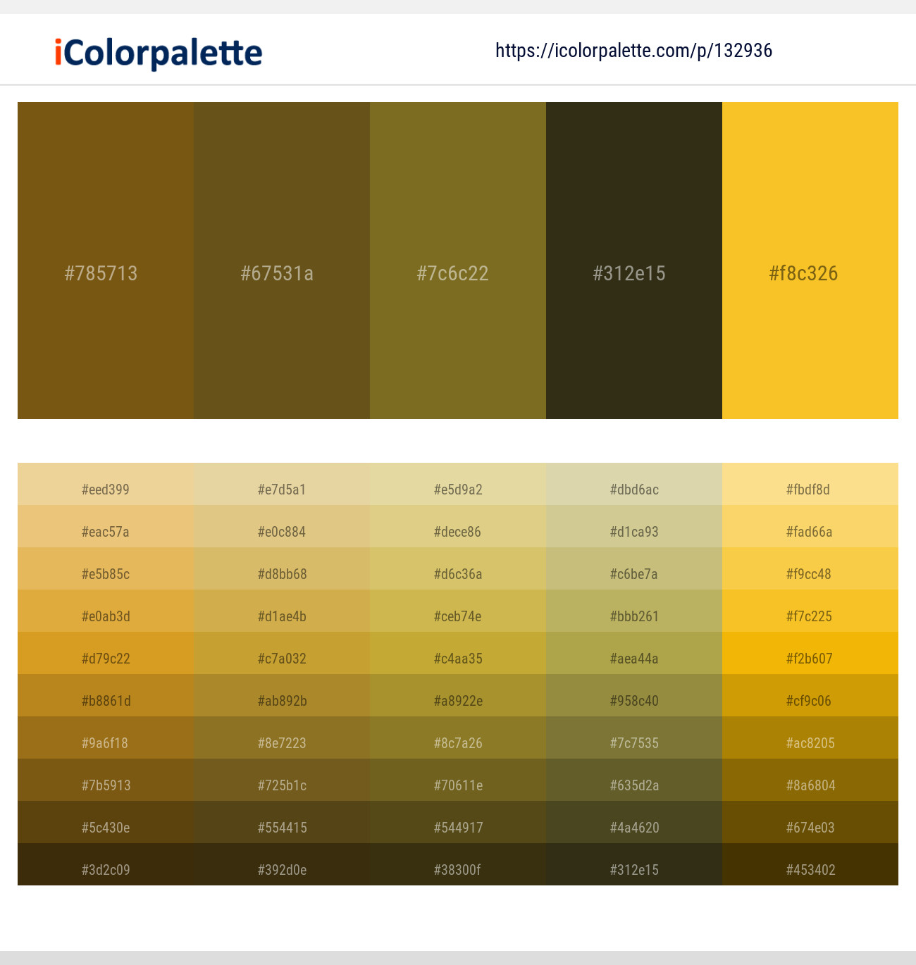 2 Latest Color Schemes with Raw Umber And Lightning Yellow Color tone ...