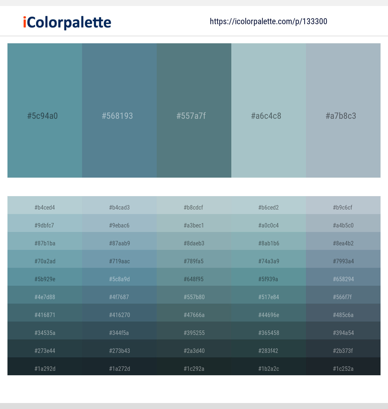 Horizon – Smalt Blue – Cutty Sark – Opal – Cadet Blue Color scheme ...