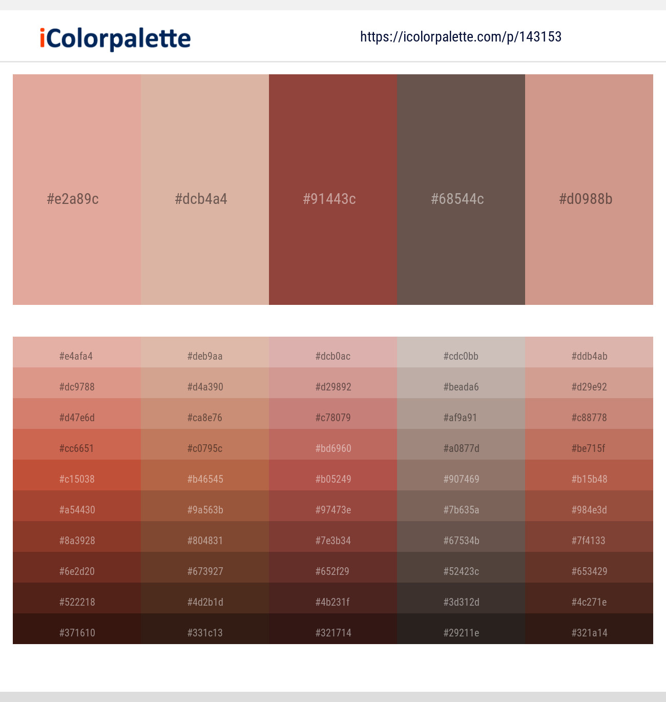 Cashmere – Cameo – Sanguine Brown – Pine Cone – My Pink Color scheme ...