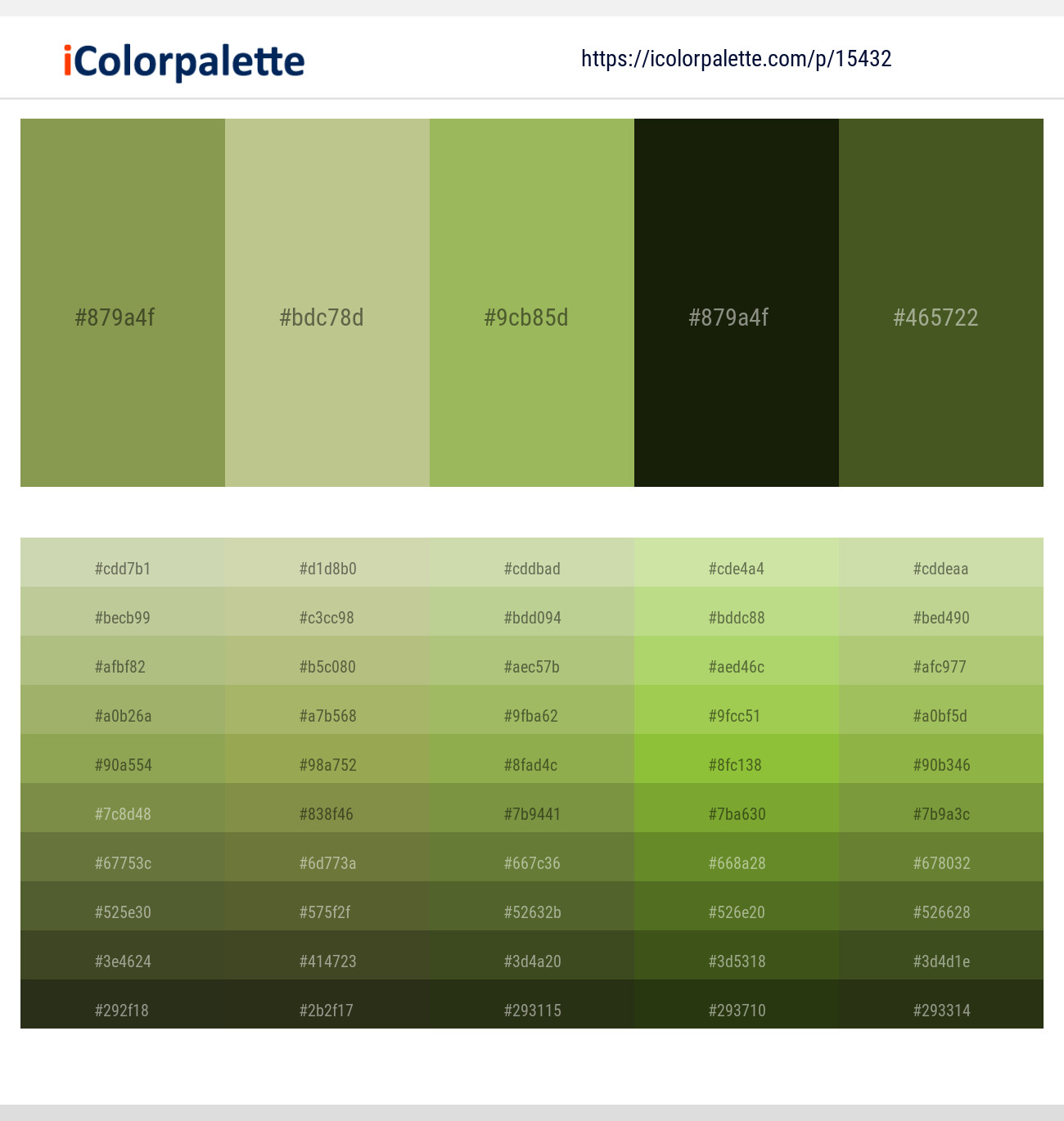 Olive Green and Woodland – iColorpalette
