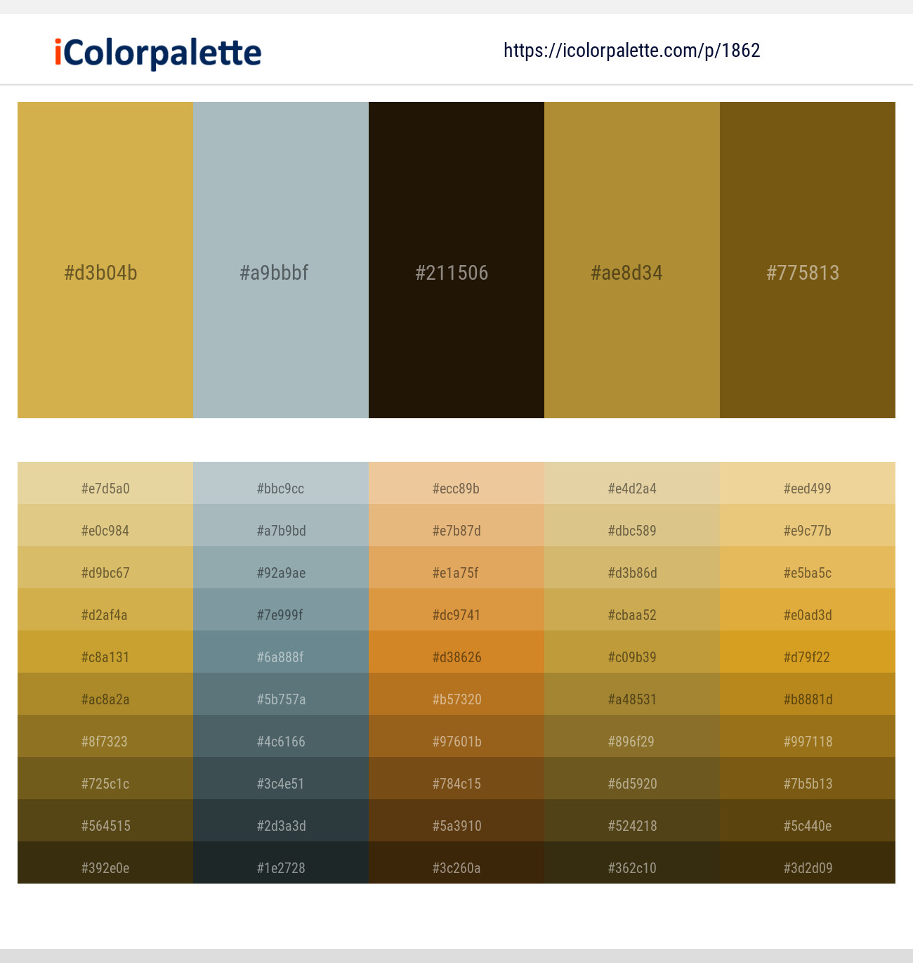 5 Latest Color Schemes with Old Gold And Luxor Gold Color tone ...