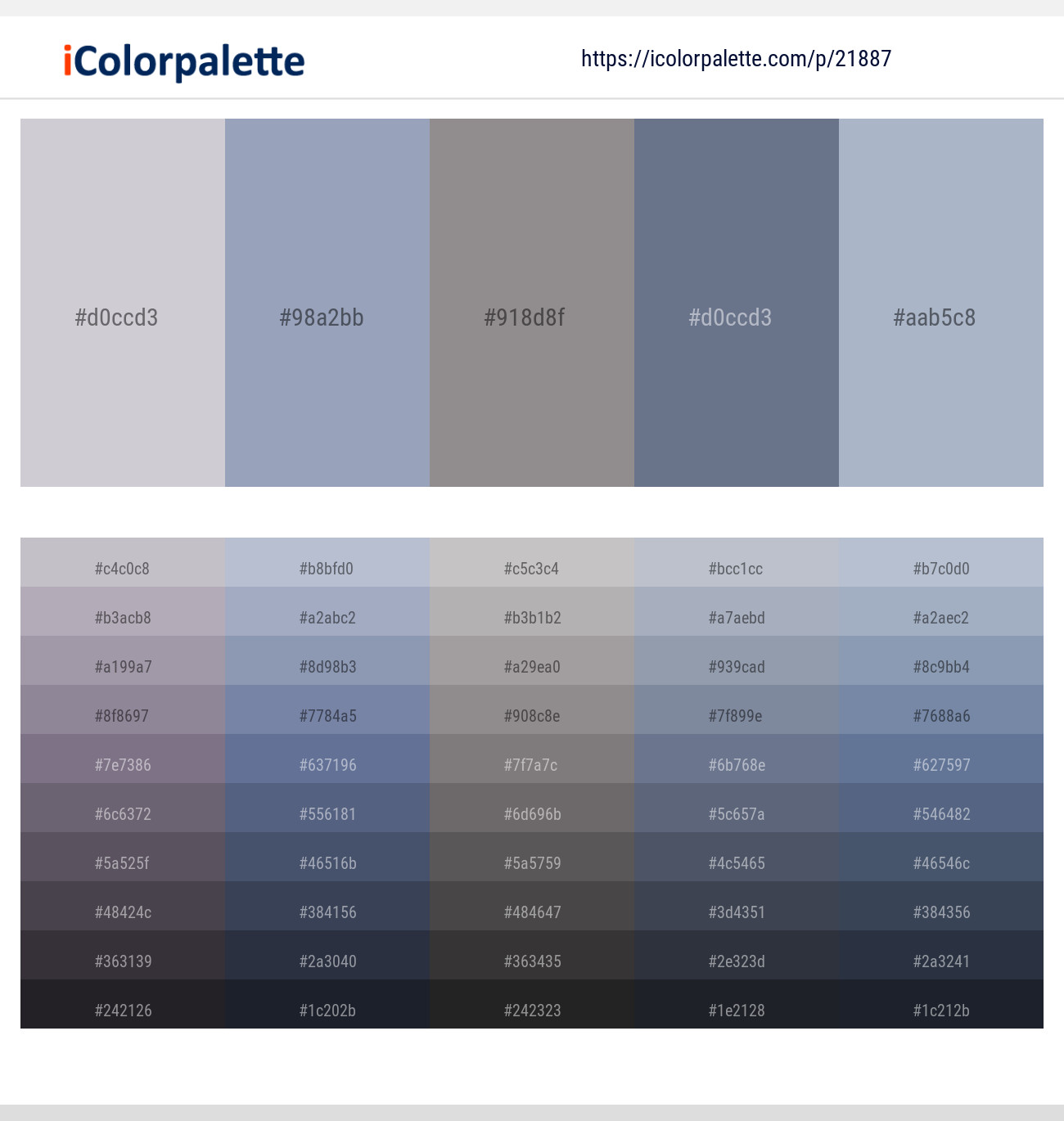 Gray Suit – Gull Gray – Venus – Slate Gray – Cadet Blue Color scheme ...