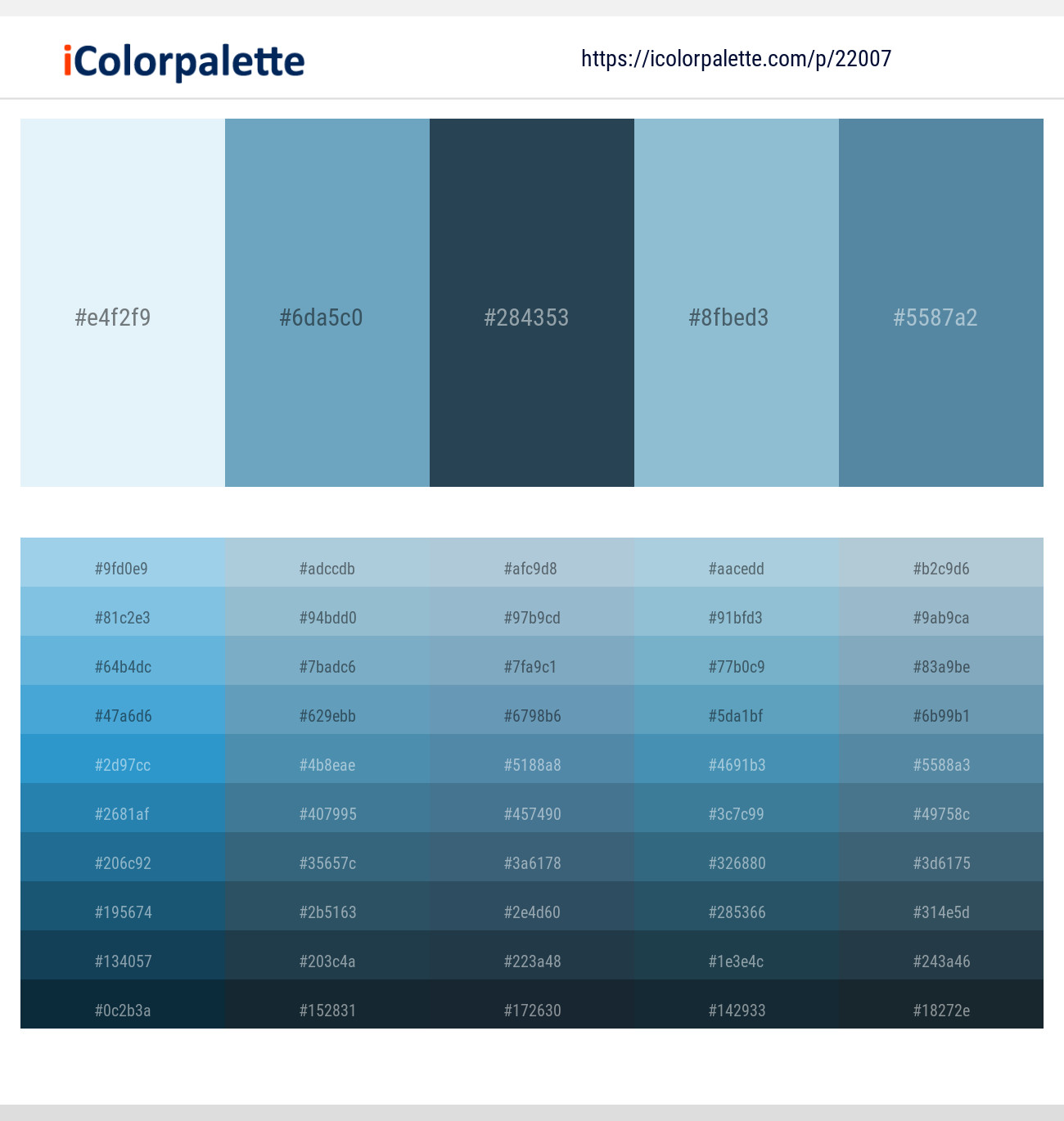 Polar – Glacier – Pickled Bluewood – Half Baked – Horizon Color scheme ...
