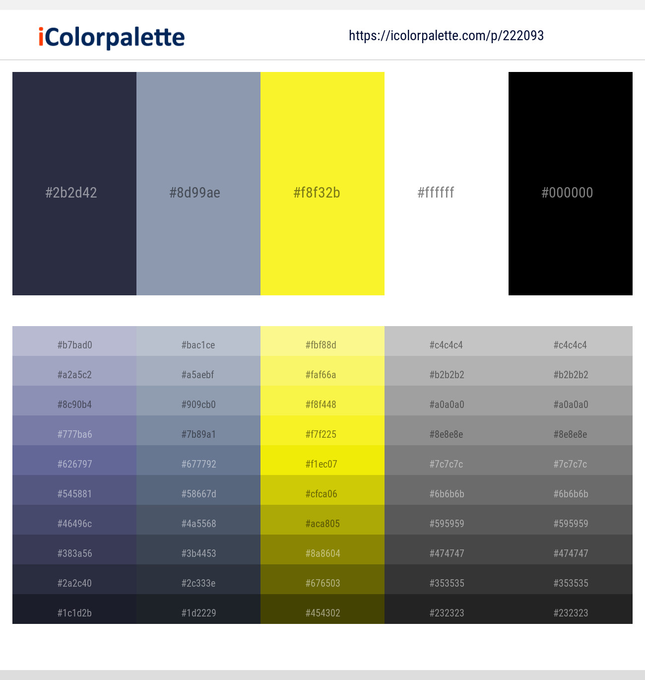 Ebony Clay – Bali Hai – Golden Fizz – White – Black Color scheme ...