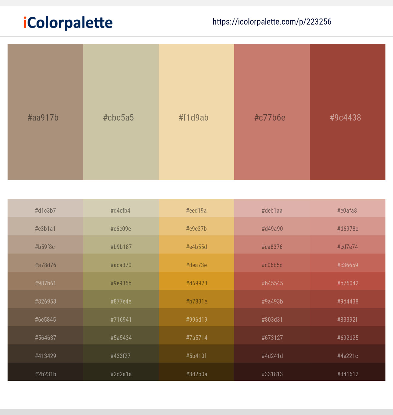 Sandrift – Chino – Wheat – Contessa – El Salva Color scheme | iColorpalette