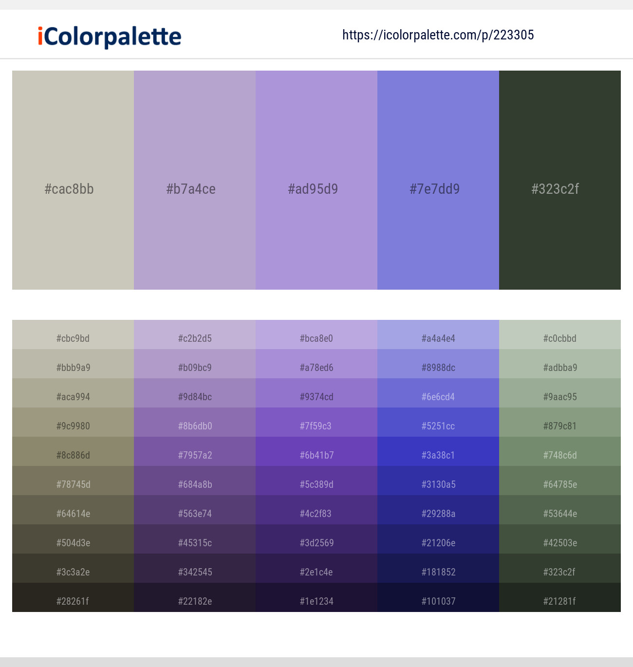 Ash – Logan – Cold Purple – Chetwode Blue – Heavy Metal Color scheme ...