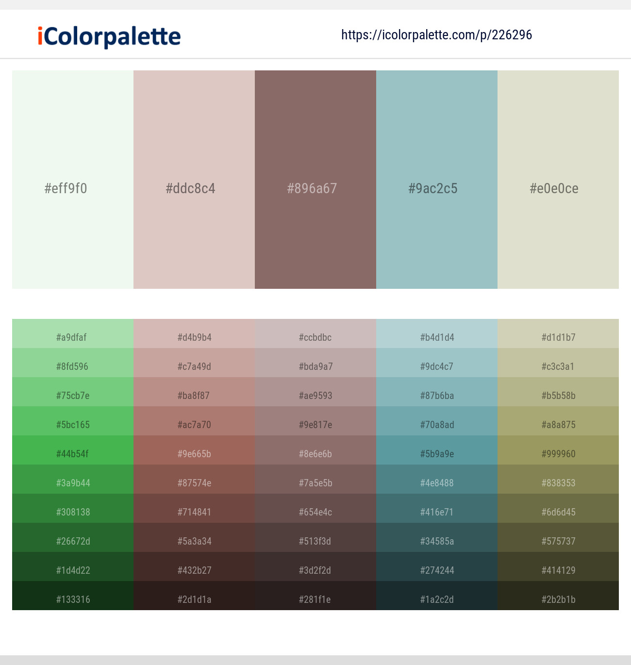 Narvik – Wafer – Opium – Shadow Green – Moon Mist Color scheme ...