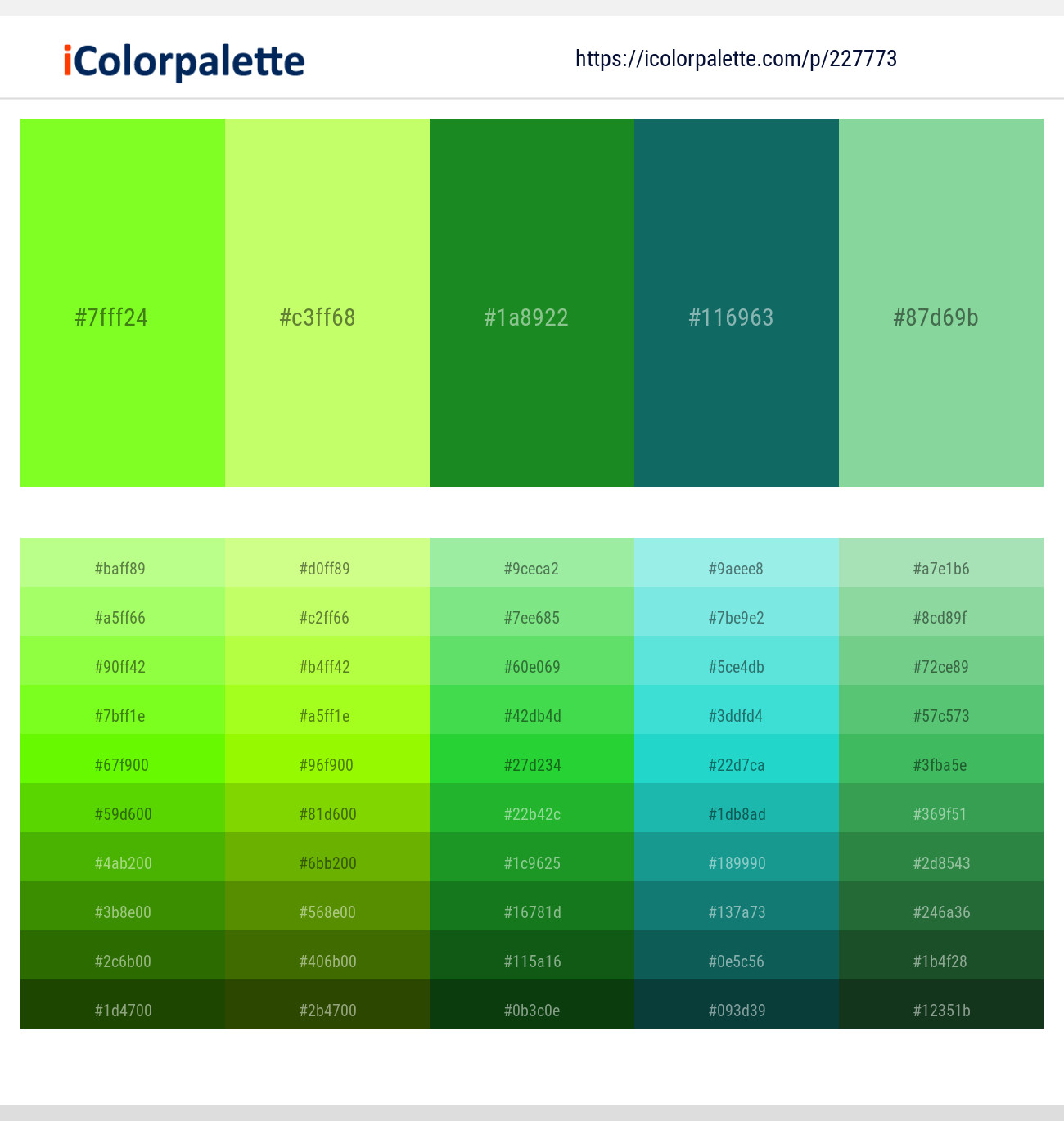 50 Green Color Palettes | Curated collection of Color Palettes