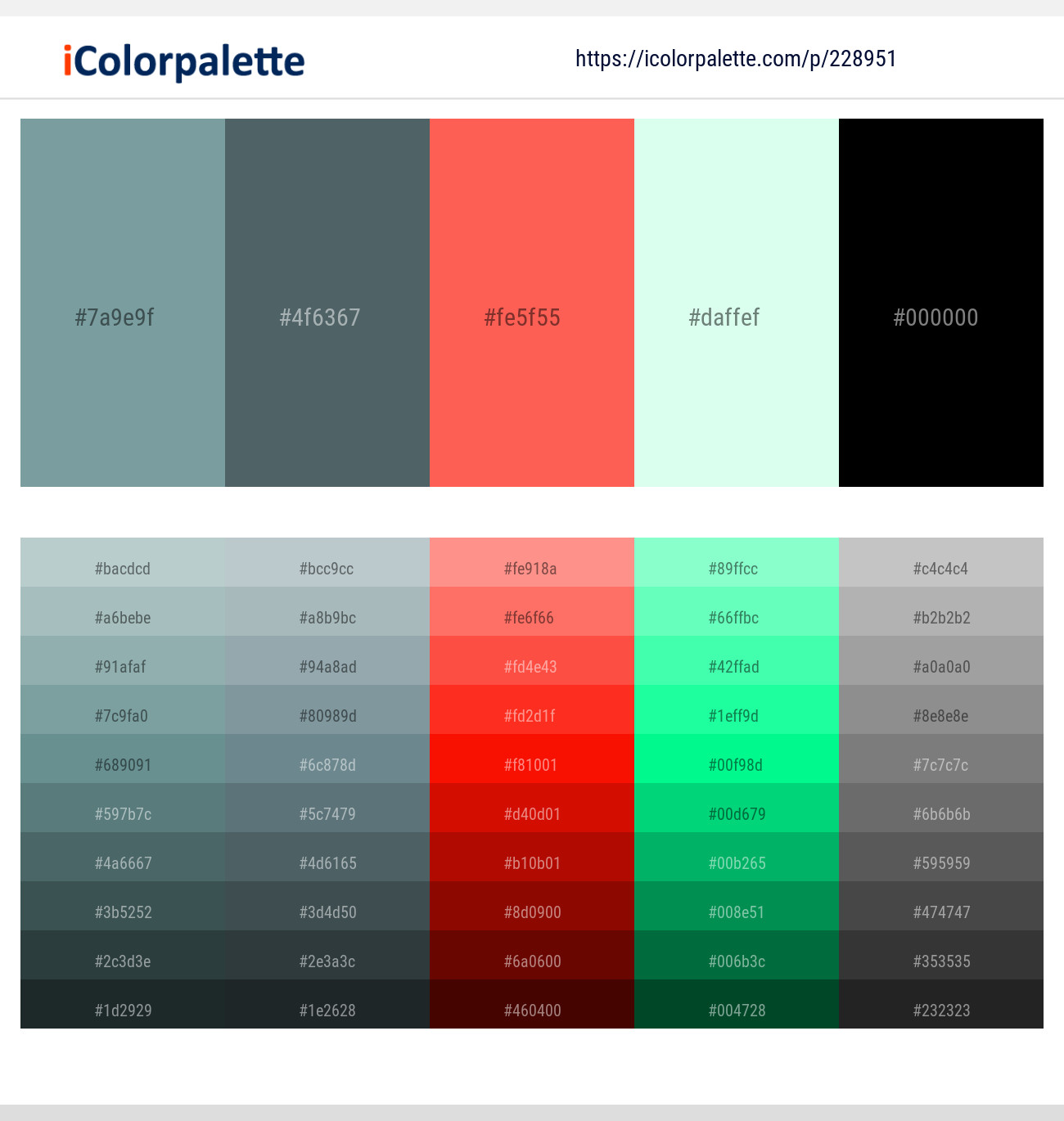 Gumbo – Cutty Sark – Persimmon – Frosted Mint – Black Color scheme ...