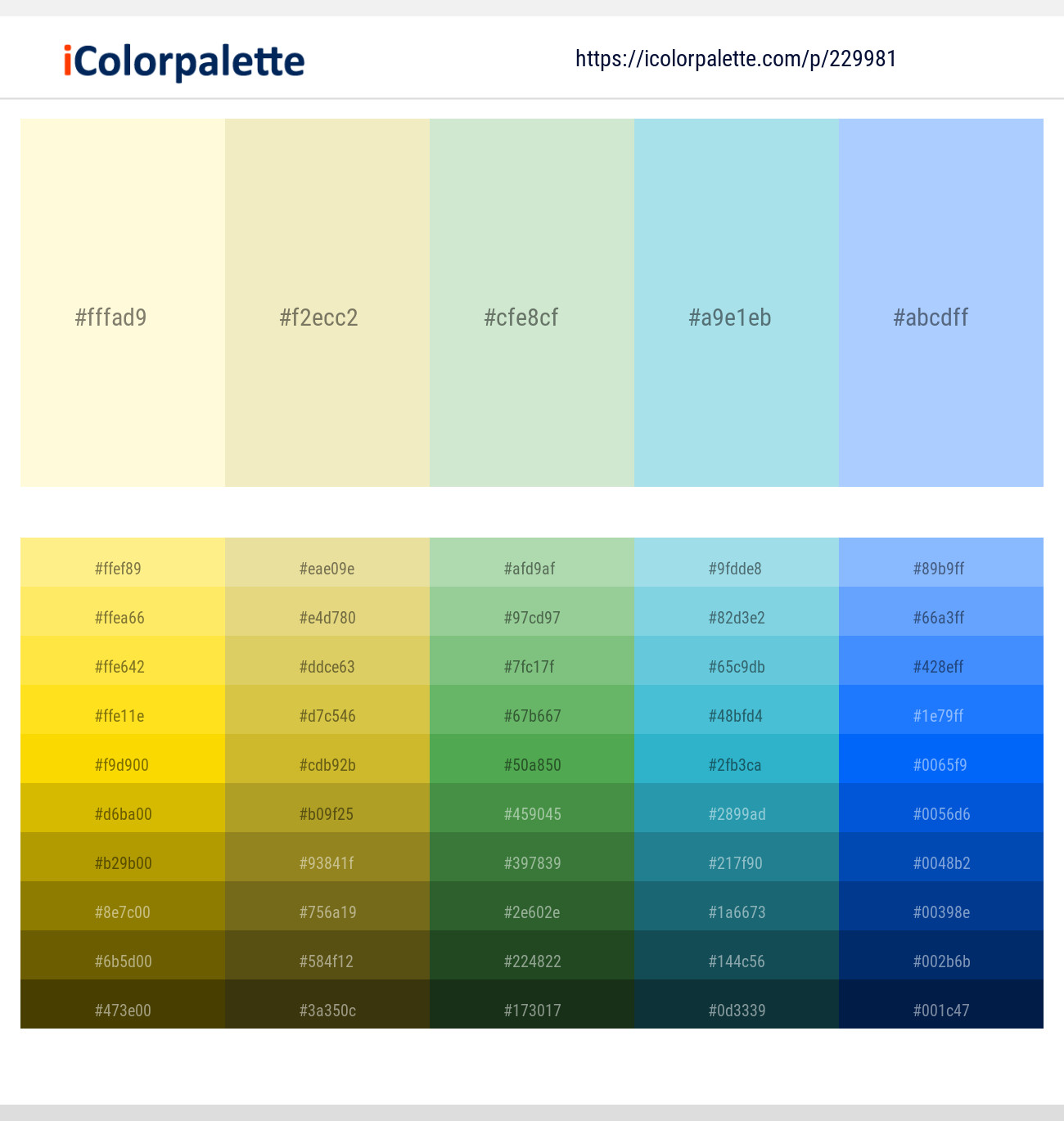 Scotch Mist – Mint Julep – Zanah – Blizzard Blue – Anakiwa Color scheme ...