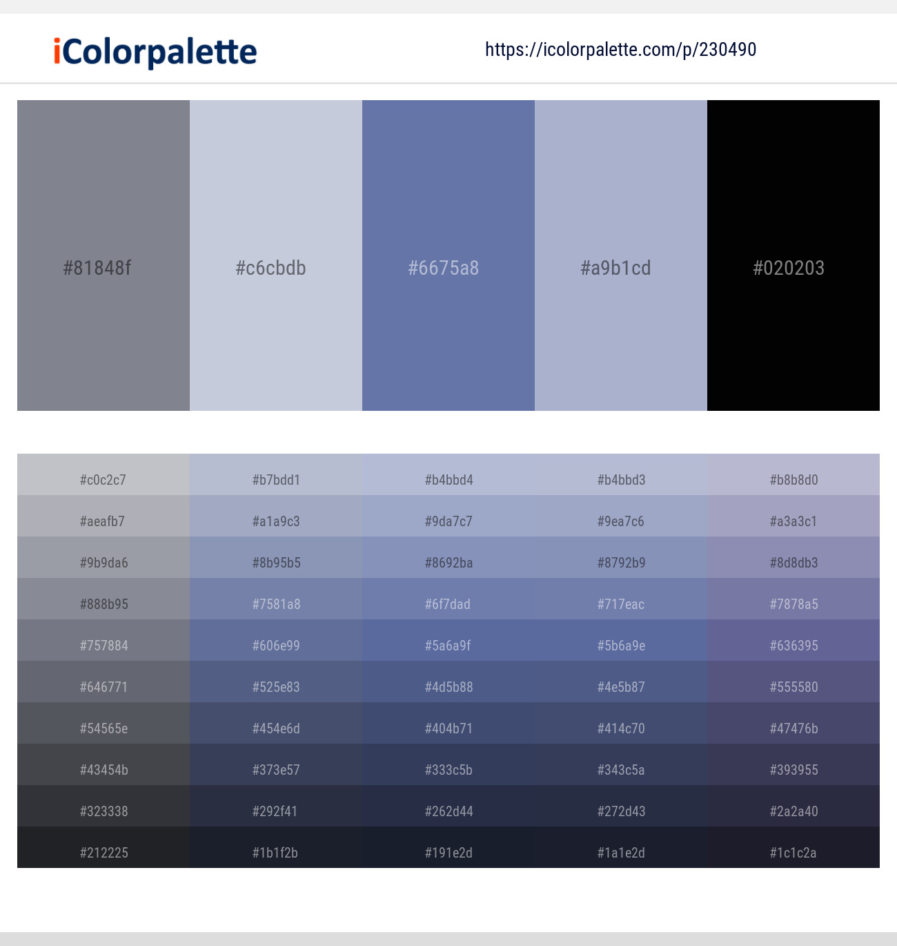 Waterloo – Blue Haze – Waikawa Gray – Logan – Cinder Color scheme ...