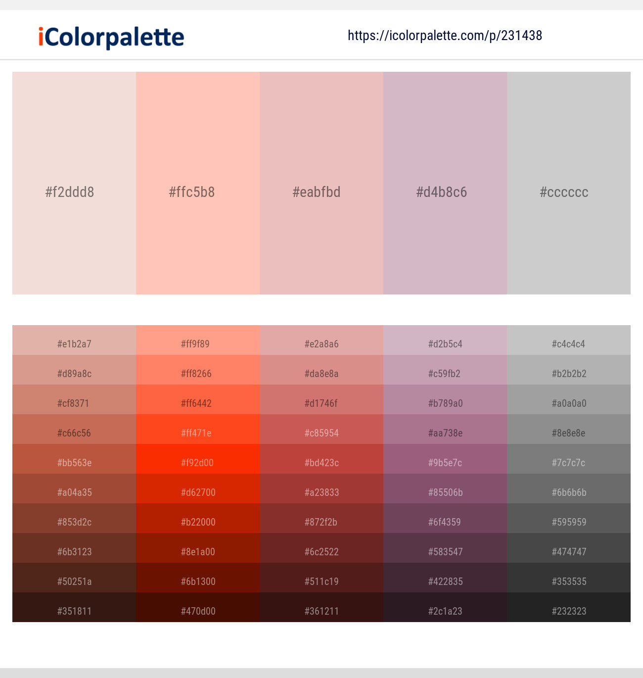 11 Latest Color Schemes with Light Pink And Light Gray Color tone ...
