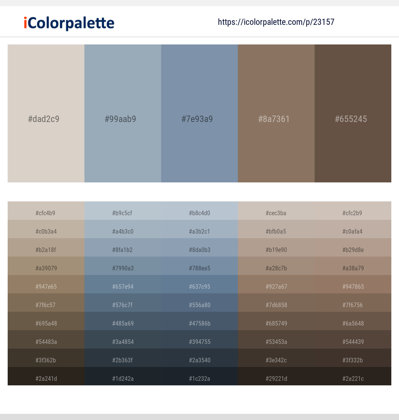 Swirl – Gull Gray – Bali Hai – Cement – Kabul Color scheme | iColorPalette