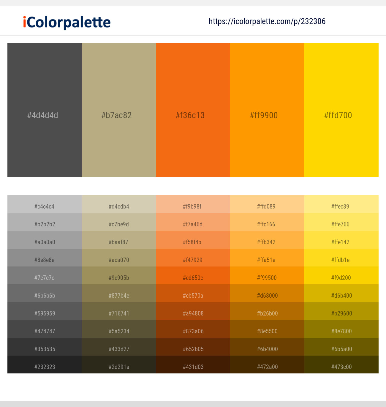 Tundora – Mongoose – Christine – California – Gold Color scheme ...