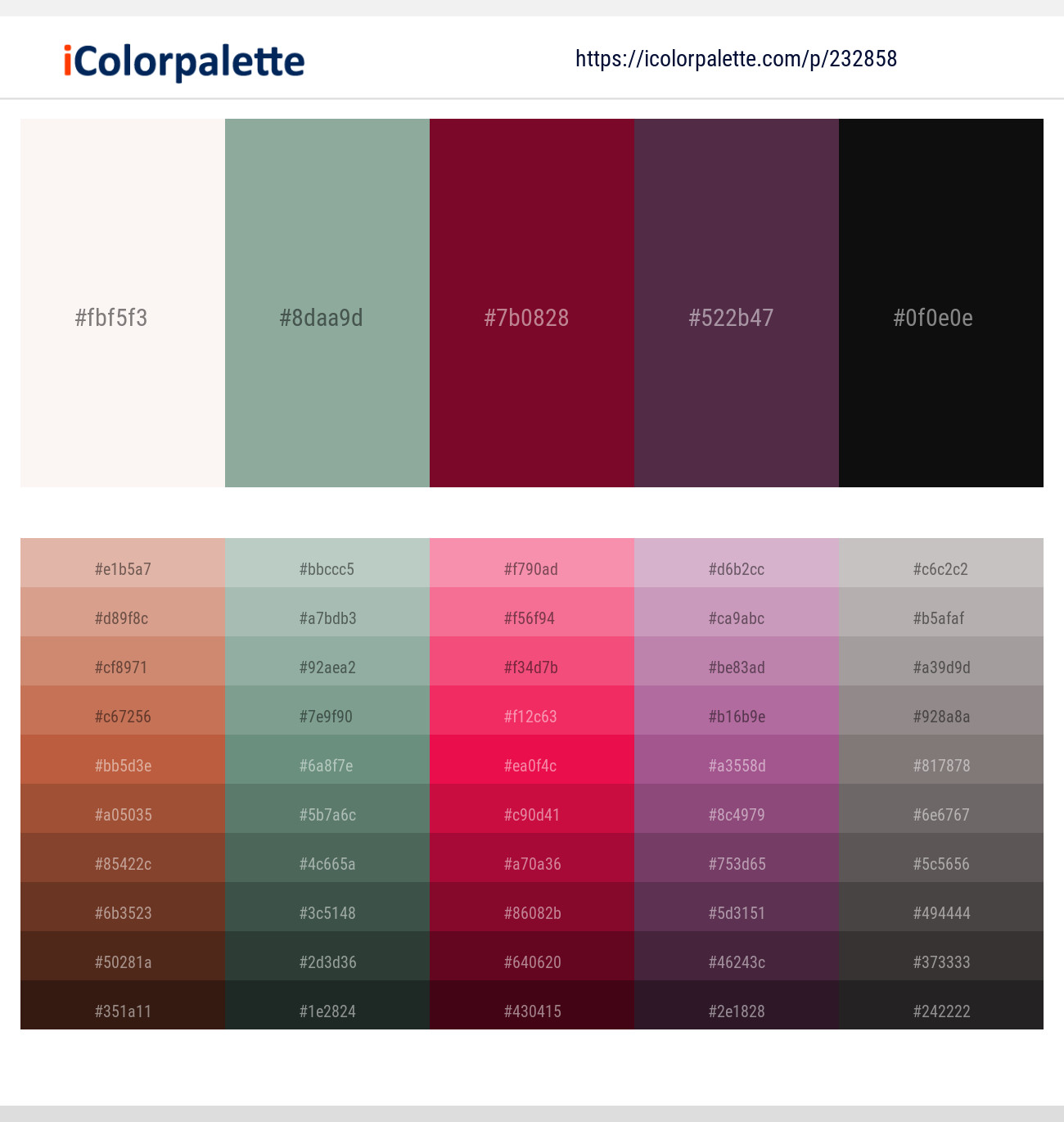 Fantasy – Cascade – Monarch – Livid Brown – Cod Gray Color scheme ...