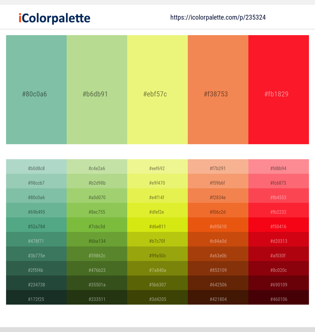 Neptune – Feijoa – Mindaro – Jaffa – Torch Red Color scheme | iColorpalette