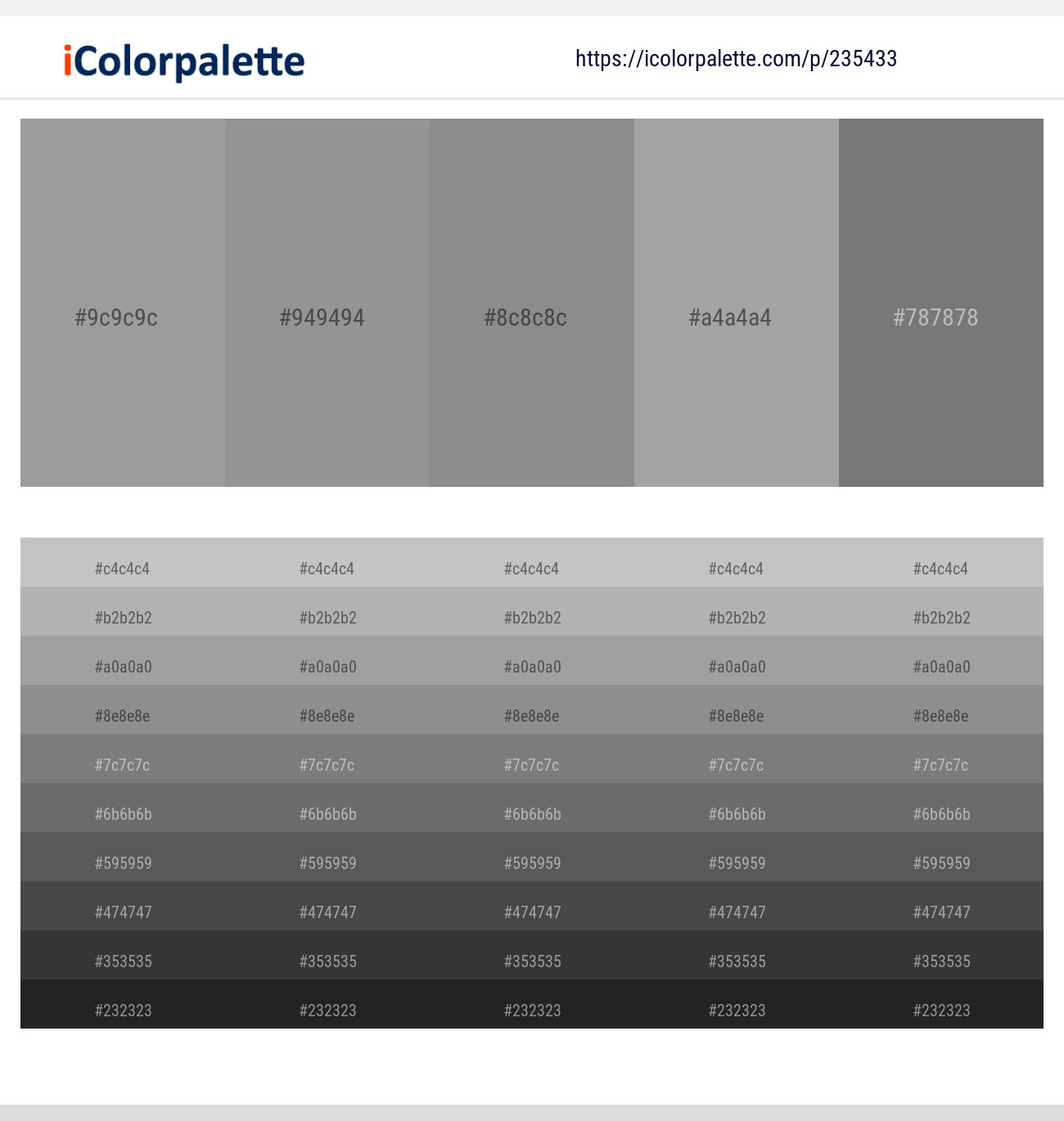 Dusty Gray – Dusty Gray – Gray – Silver Chalice – Boulder Color scheme ...