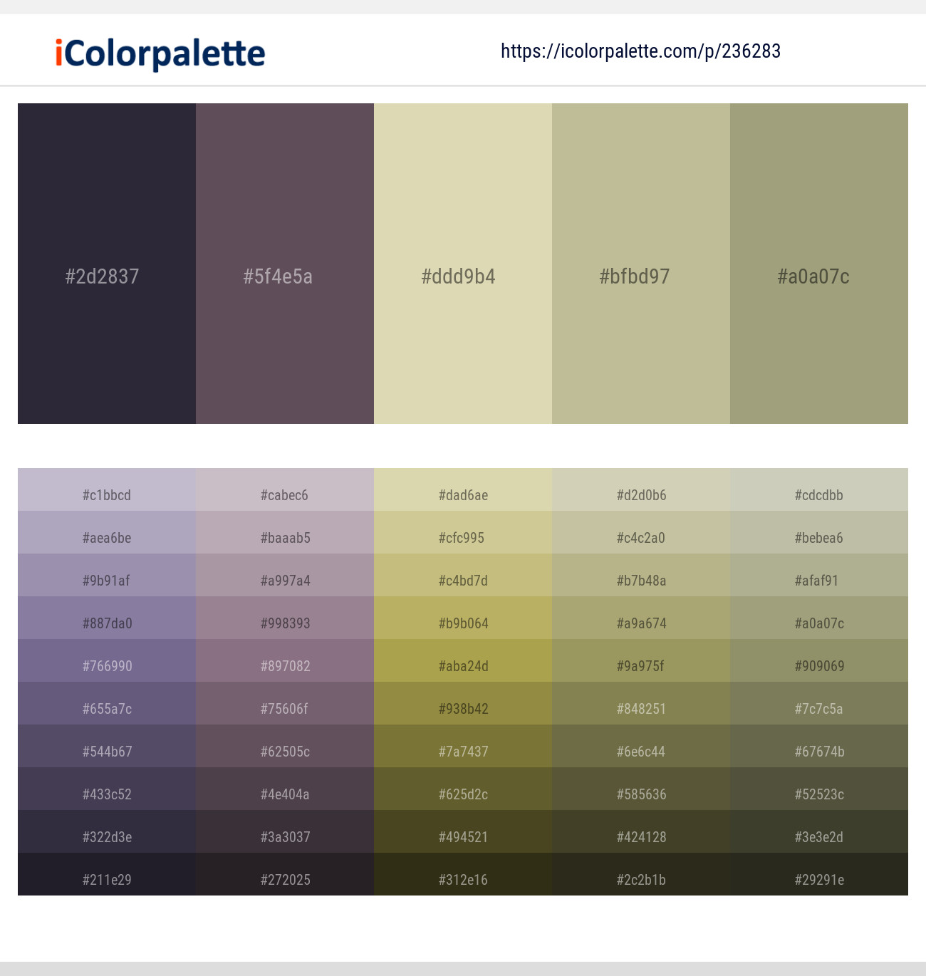 Blackcurrant – Don Juan – Stark White – Coral Reef – Gurkha Color ...