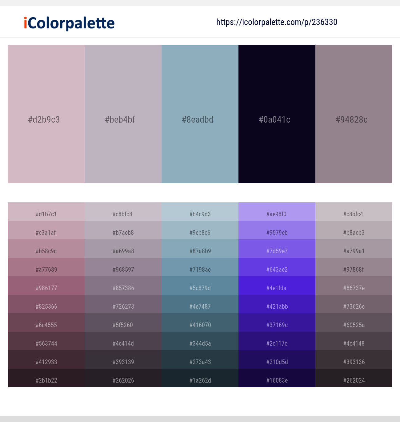 Cold Turkey – Chatelle – Nepal – Black Pearl – Venus Color scheme ...