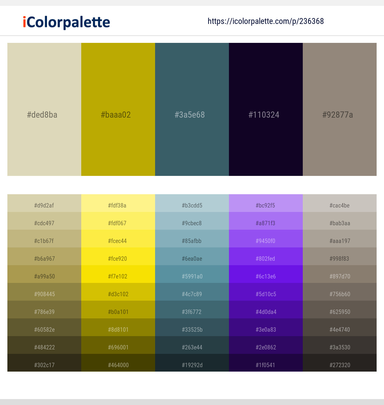 Bone – Buddha Gold – William – Black Rock – Squirrel Color scheme ...