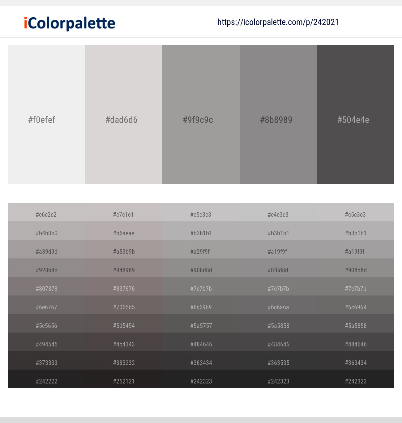Gallery – Alto – Dusty Gray – Gray – Emperor Color scheme | iColorpalette