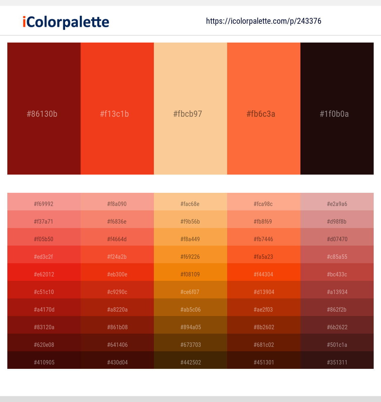 50 Red color palettes | Curated collection of Color Palettes