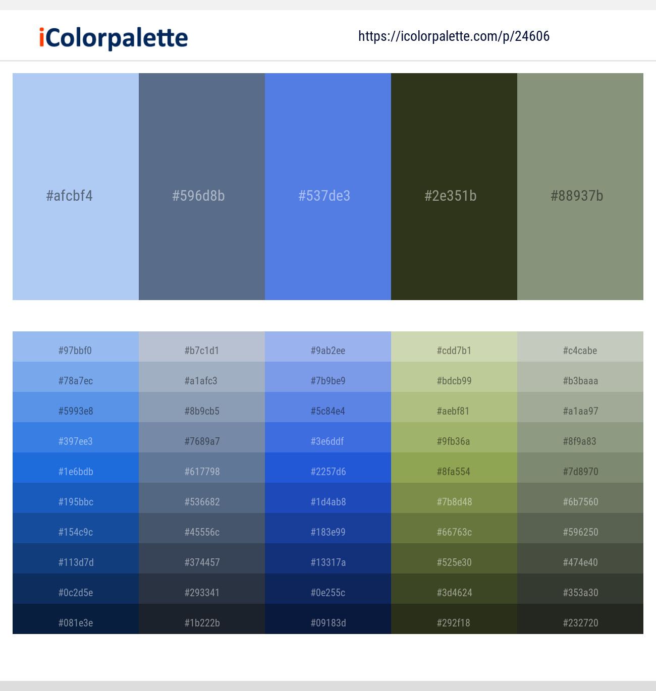 3 Latest Color Schemes with Royal Blue And Battleship Gray Color tone ...