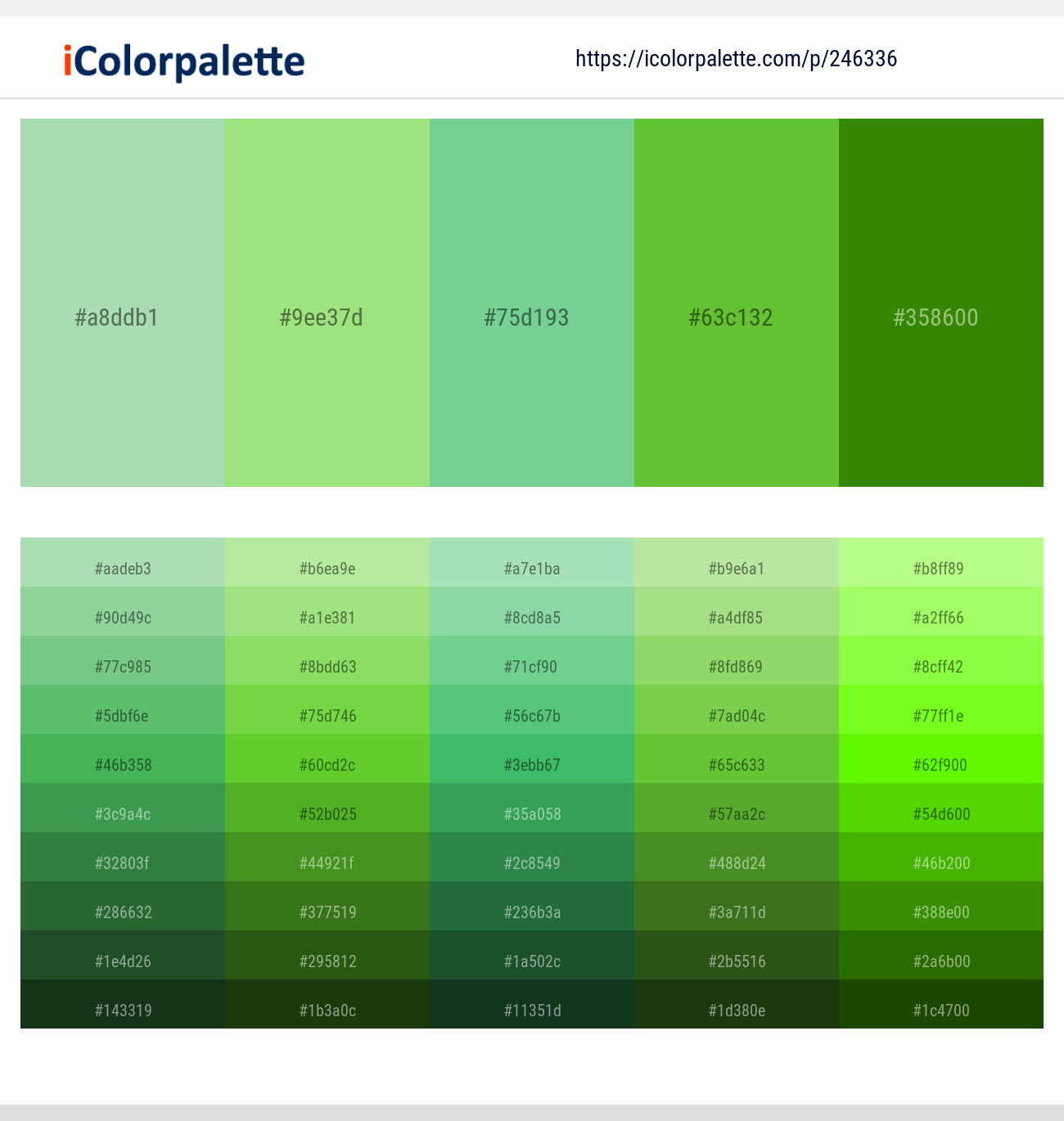 50 Green Color Palettes | Curated collection of Color Palettes