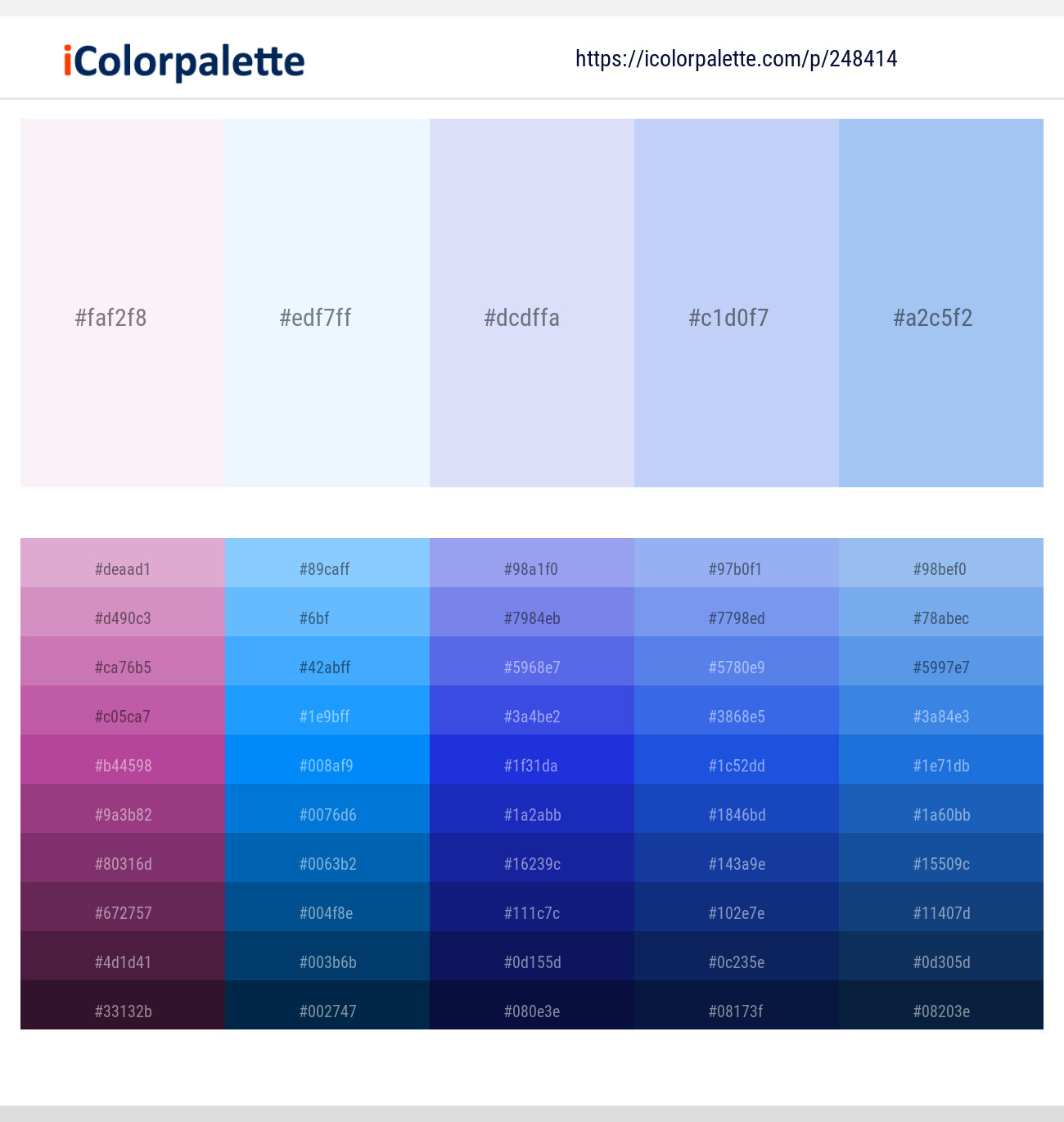 Amour – Zumthor – Selago – Tropical Blue – Perano Color scheme ...