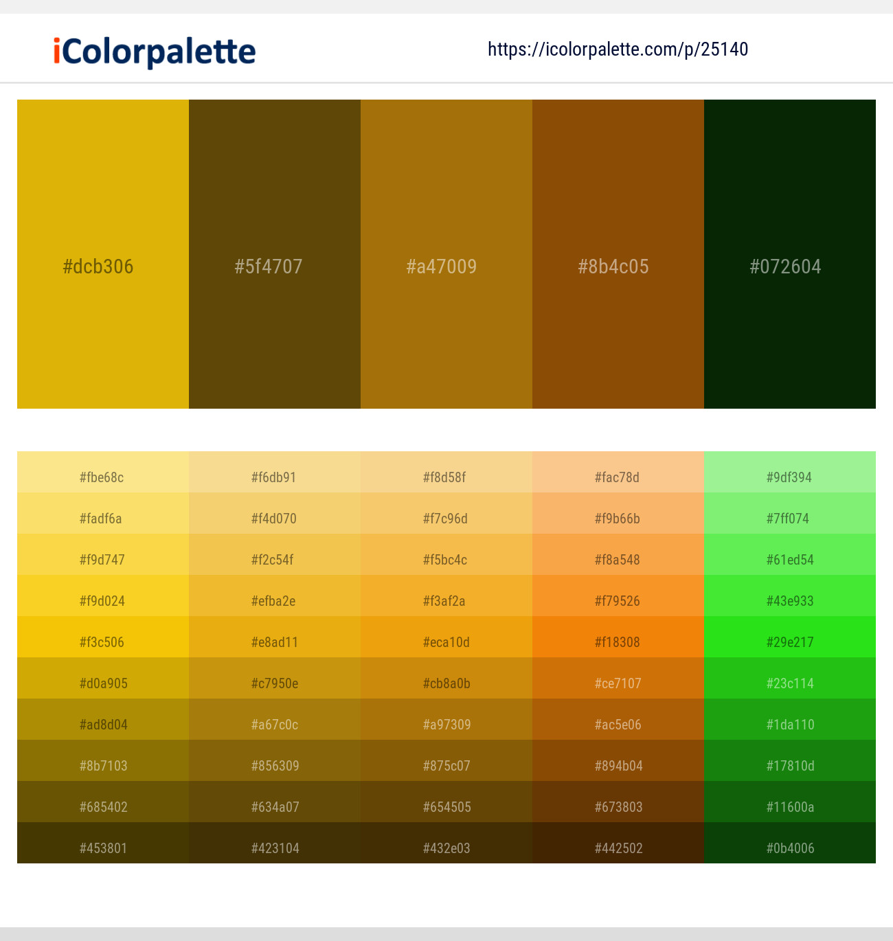 1 Latest Color Schemes with Corn And Oregon Color tone combinations ...